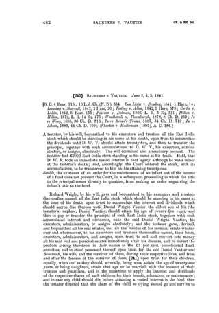 Saunders v vautier (1841) 41 ER 482 | PDF
