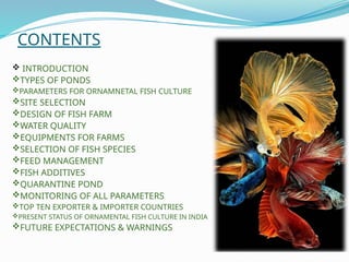 Management Of Ornamental Fish Farming System | PPTX