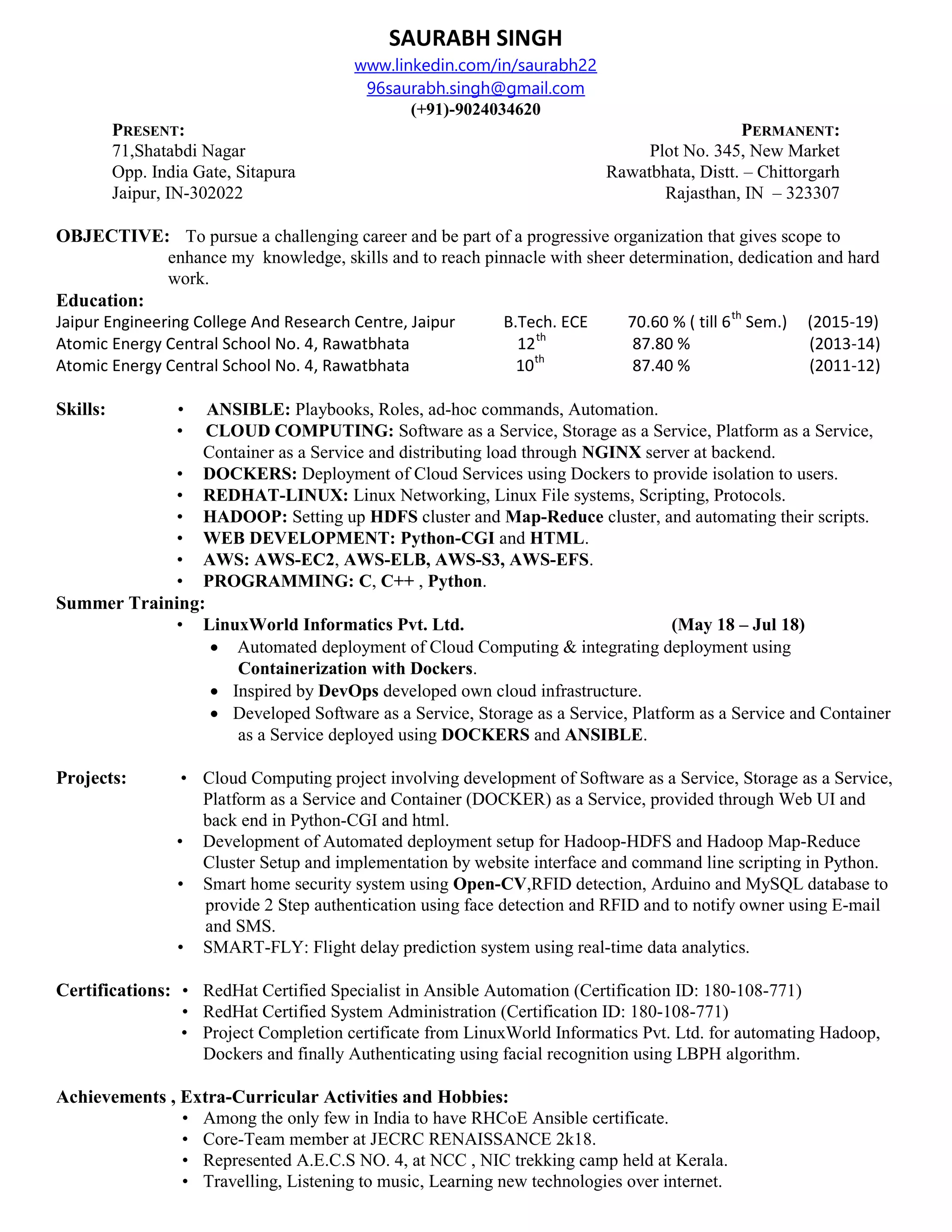Saurabh Resume | PDF
