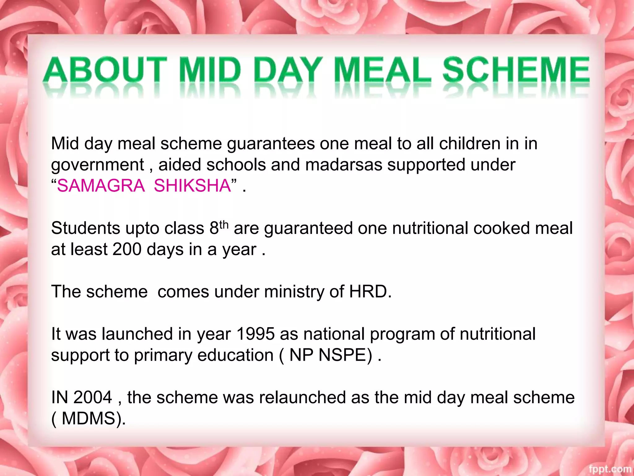 MID DAY MEAL SCHEME | PDF