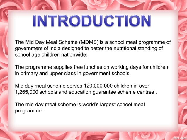 MID DAY MEAL SCHEME | PDF | Nutrition | Healthy Living