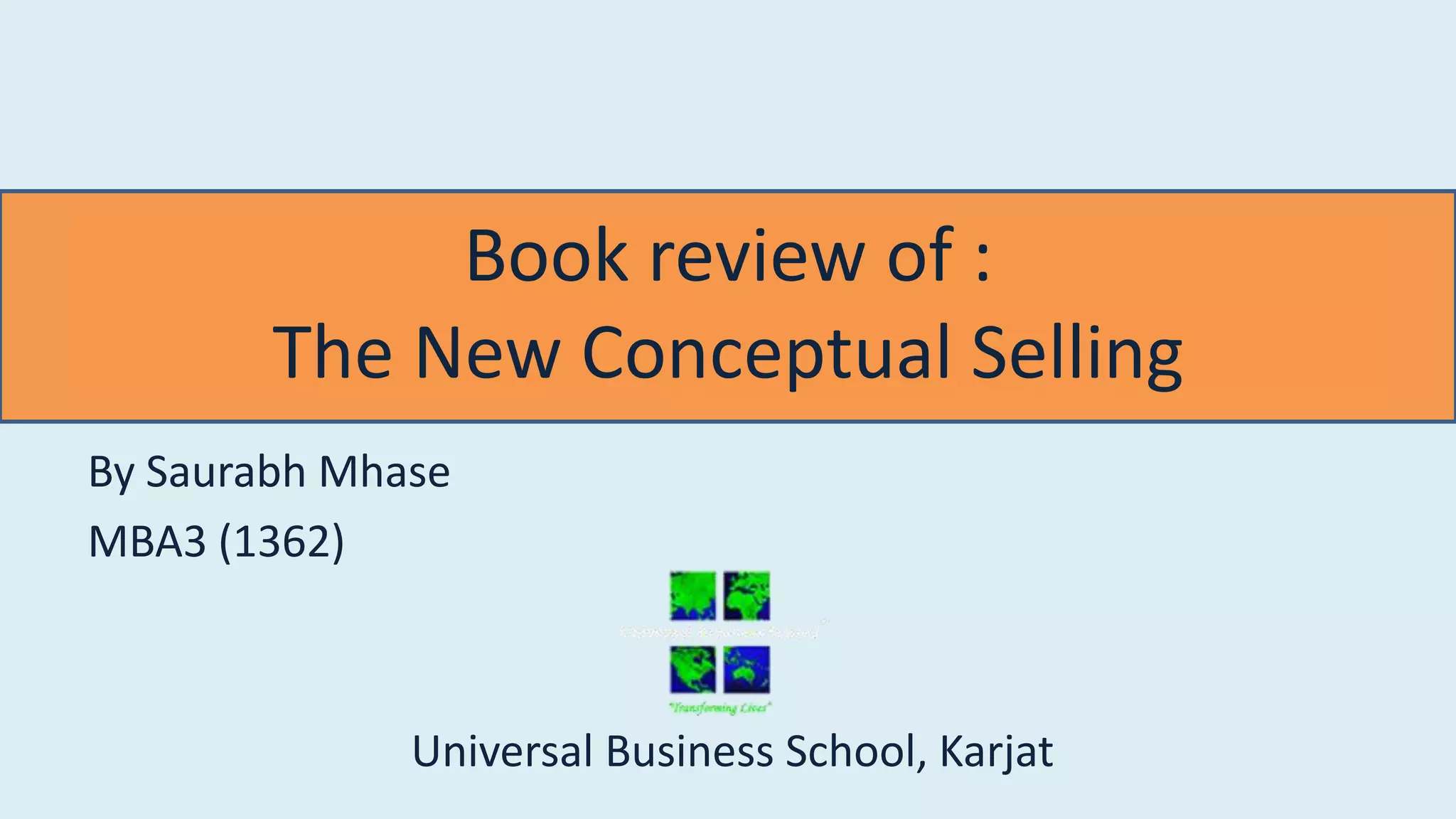 The conceptual selling_ book review | PPTX
