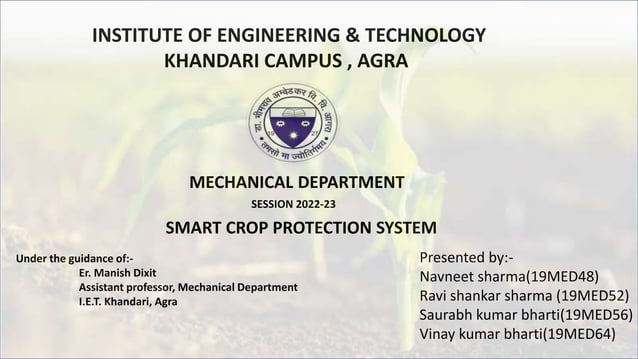 SMART CROP PROTECTION-2.pptx | Agriculture | Industries