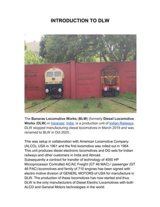 BLW vocational training Report.SAURABH PANDEY REPORT | PDF