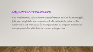 COMPUTER MEMORY | PPTX