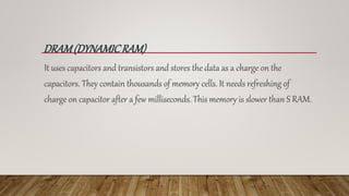 COMPUTER MEMORY | PPTX