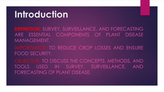 Survey and Surveillance, and Forecasting of Plant Disease.pptx