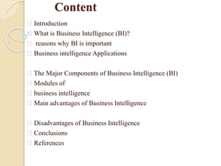 BUSINESS INTELLIGENCE | PPTX