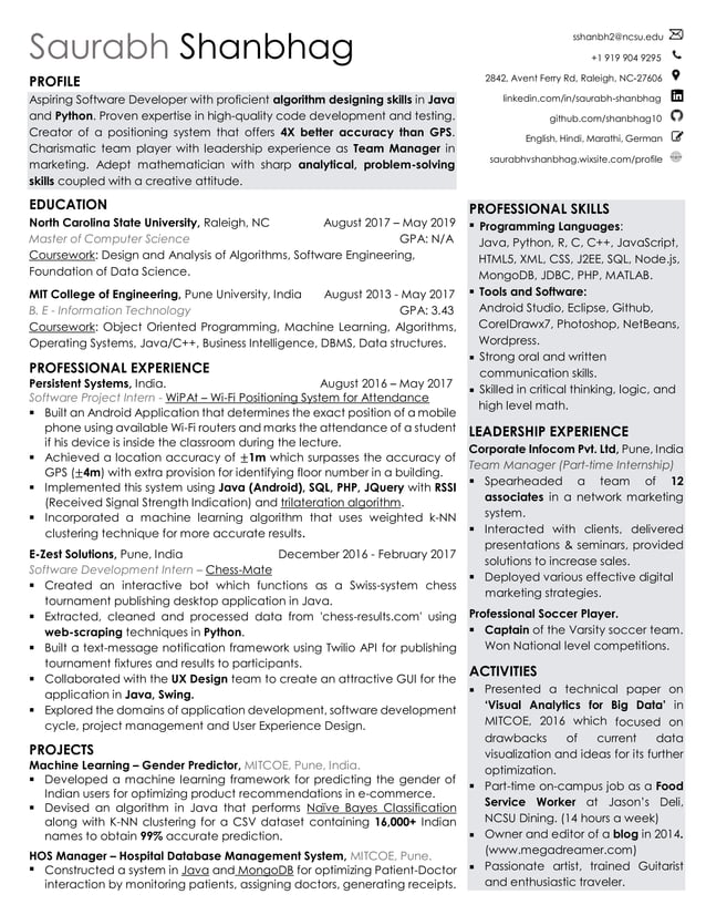 Saurabh shanbhag resume | PDF