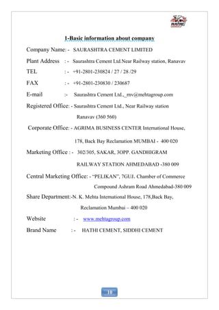 SAURASHTRA CEMENT LTD.(HATHI CEMENT) RANAVAV | PDF