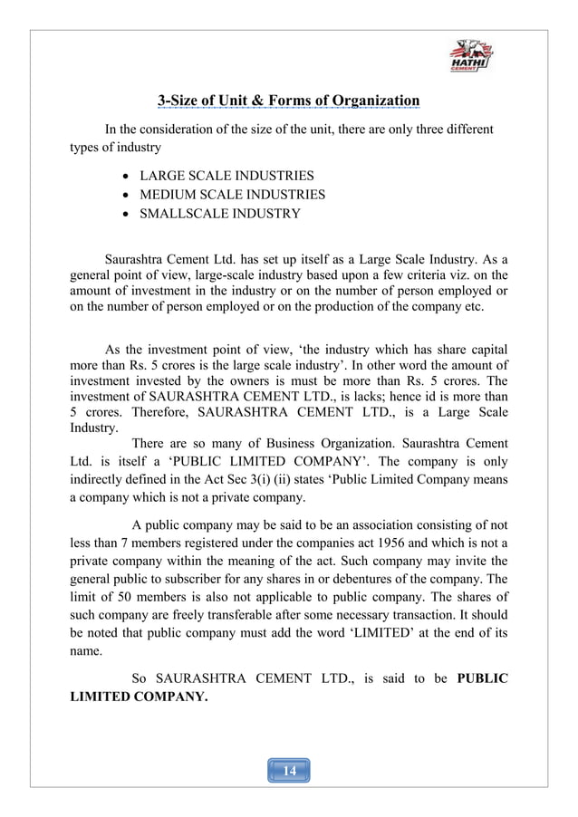 SAURASHTRA CEMENT LTD.(HATHI CEMENT) RANAVAV | PDF