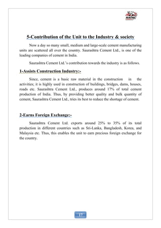 SAURASHTRA CEMENT LTD.(HATHI CEMENT) RANAVAV | PDF