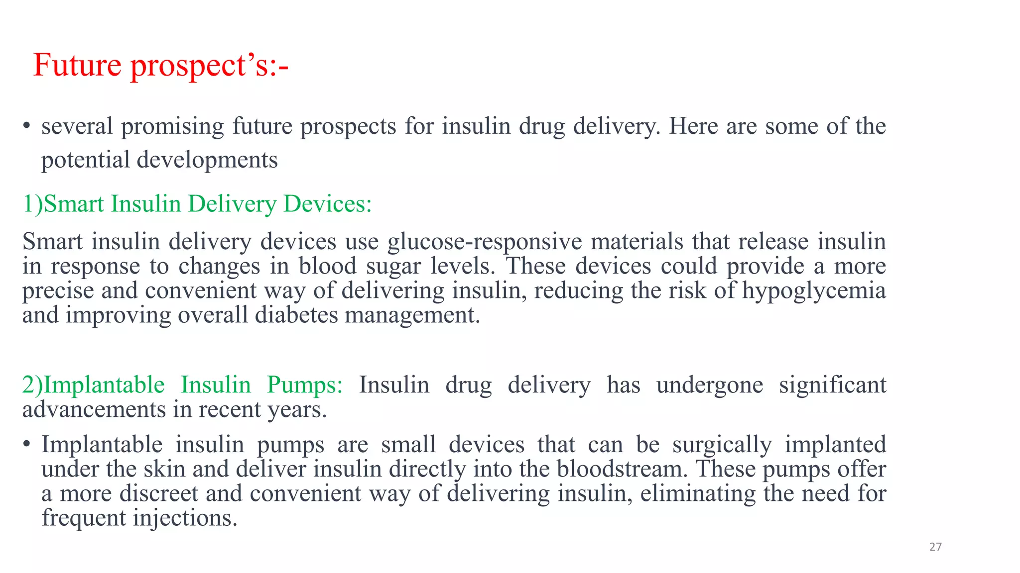insulin drug delivery system | PPTX