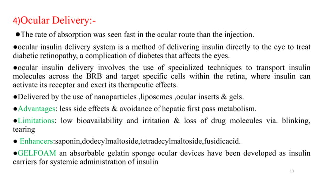 insulin drug delivery system | PPT