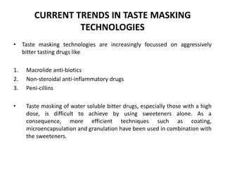 Taste masking approaches | PPTX
