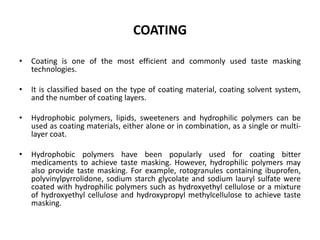 Taste masking approaches | PPTX