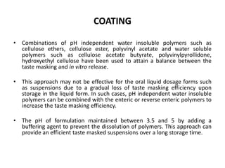 Taste masking approaches | PPTX