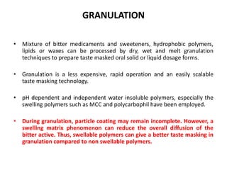 Taste masking approaches | PPTX