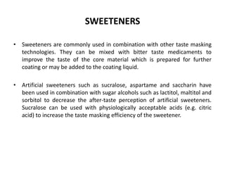 Taste masking approaches | PPTX