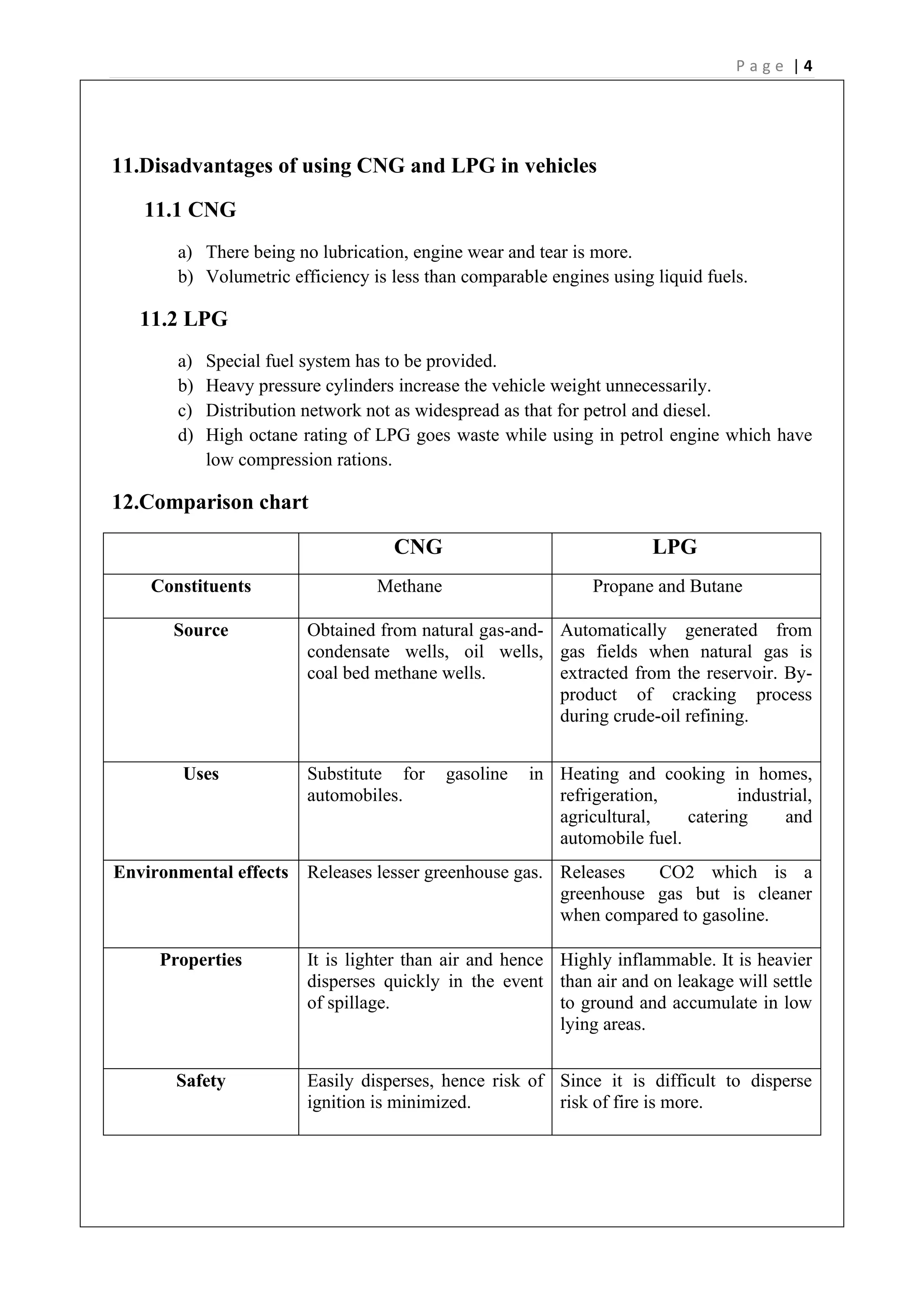 CNG versus LPG as a fuel Report | PDF