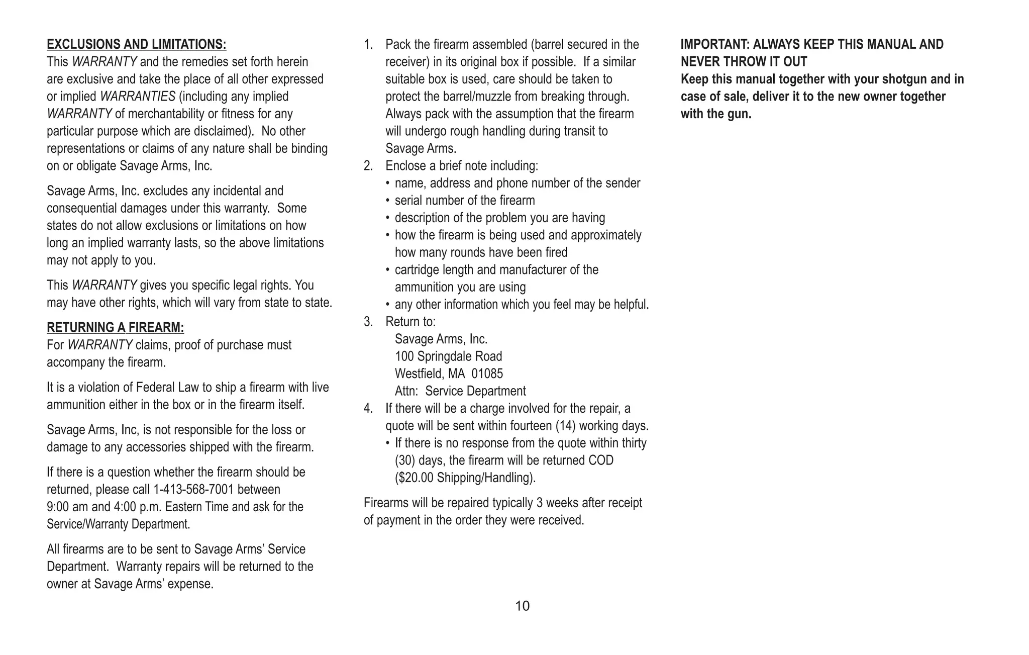 Savage Arms 250 | PDF