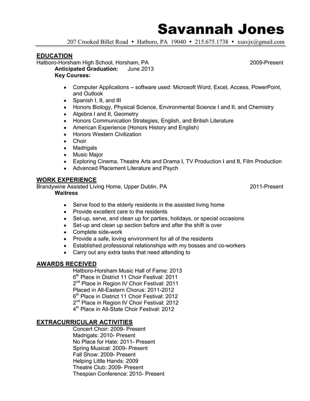 Savannah Jones Resume | PDF