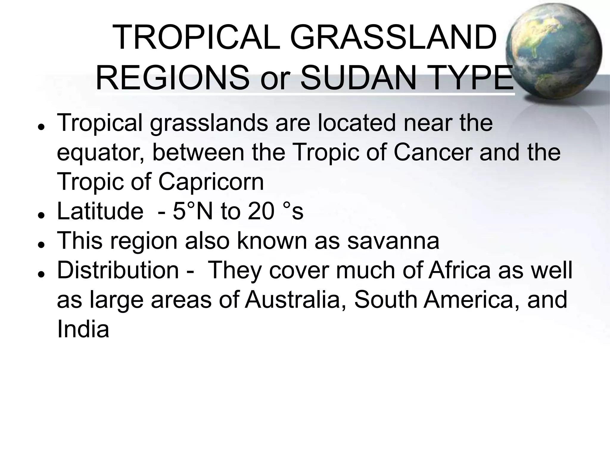 tropical regions - Sudan and Sahara types | PPTX