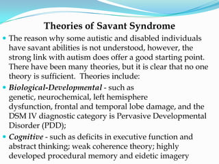 Savant syndrome gtc | PPTX