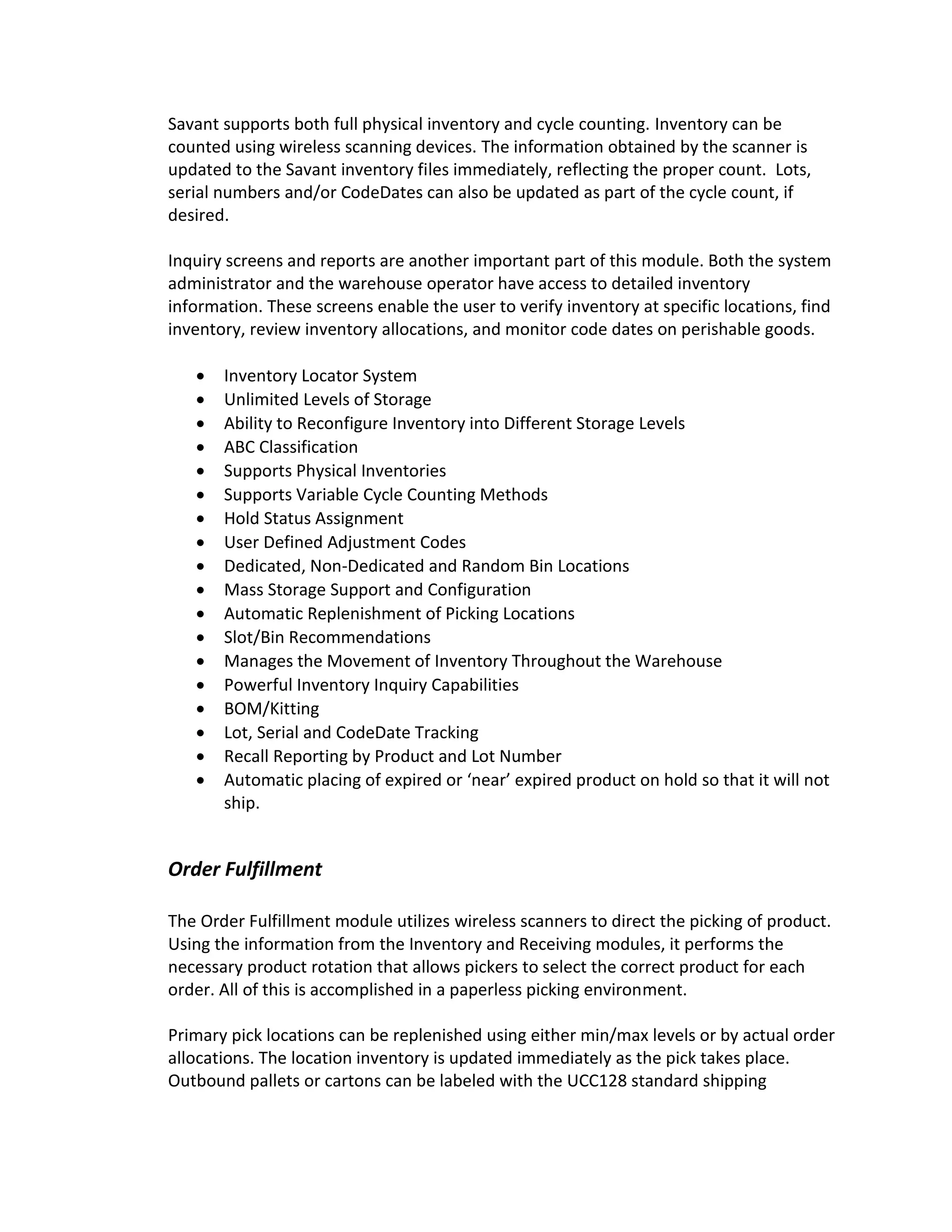 Savant Wms Overview | PDF