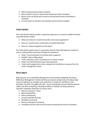 Savant Wms Overview | PDF