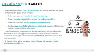 M. Savarese, Big Data as core engine to support the Wind Tre datadriven ...
