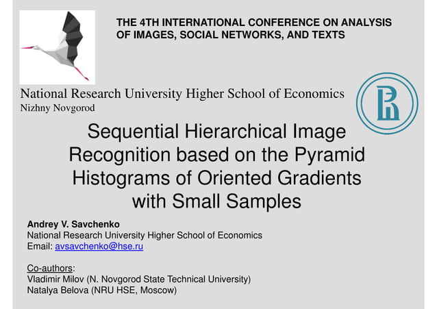 Andrey V. Savchenko - Sequential Hierarchical Image Recognition based on the Pyramid Histograms ...