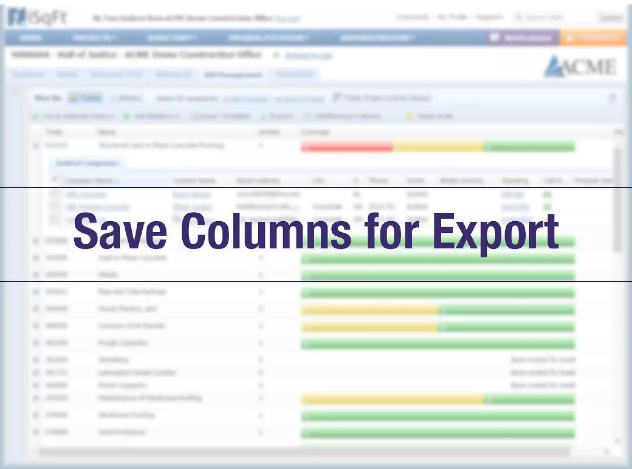 iSqFt - Bid Management - Save Columns for Export | PPT | Free Download