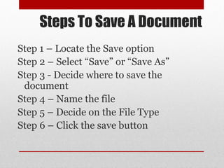 Save a file tutorial | PPT
