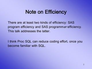 Save Coding Time with Proc SQL.ppt