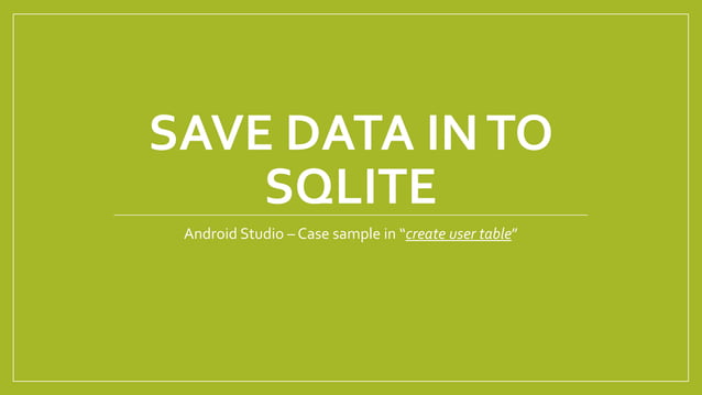 Save data in to sqlite | PPT