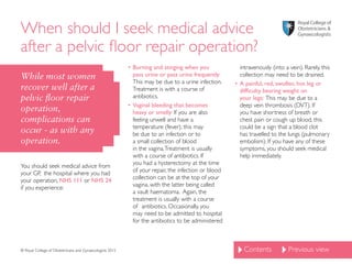 Information For You After a Pelvic Floor Repair Operation | PDF