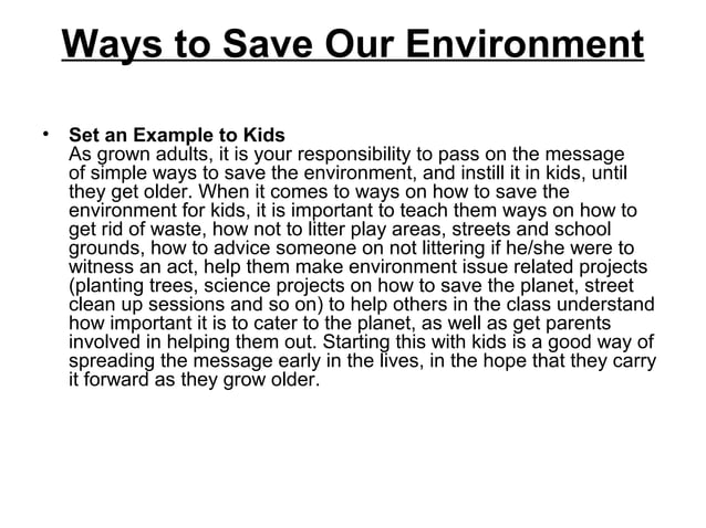Save environment | PPT
