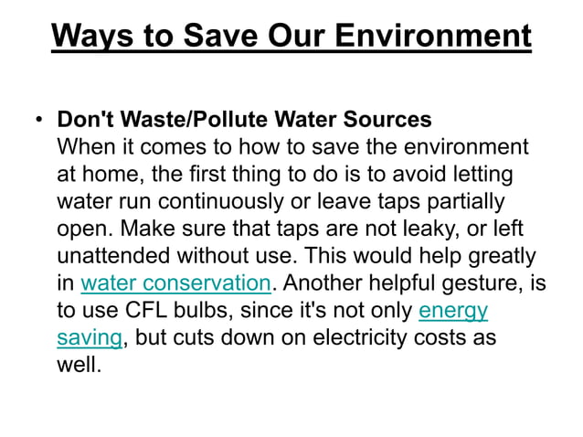 Save environment | PPT