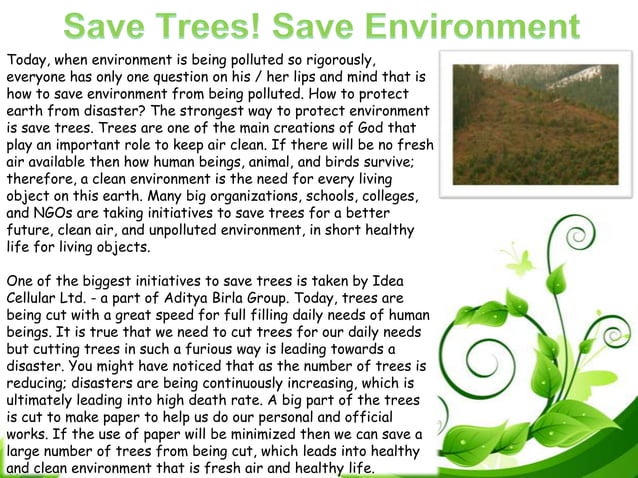 Save Environment PPT | PPTX | Indoor Environmental Quality | Home & Garden