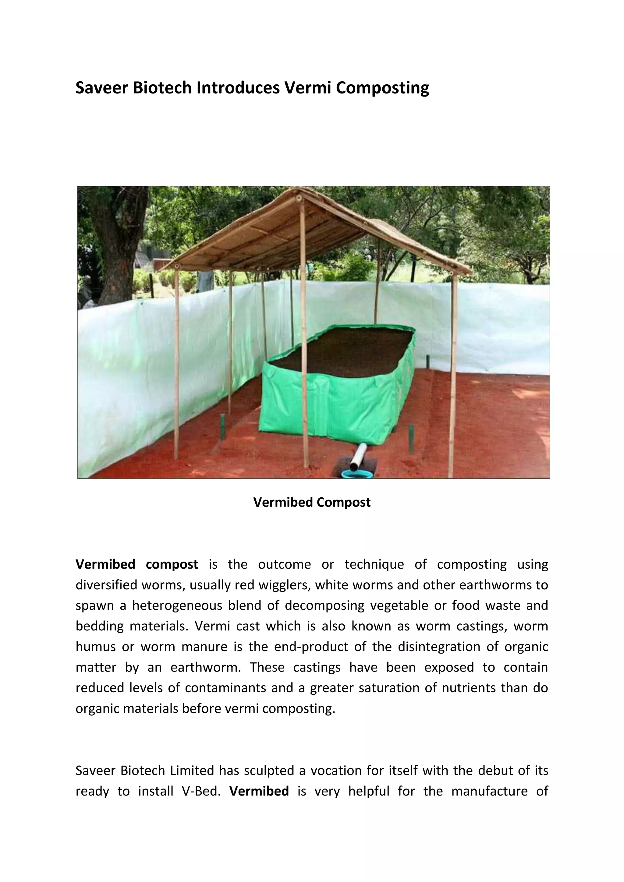 Saveer biotech vermi composting | PDF