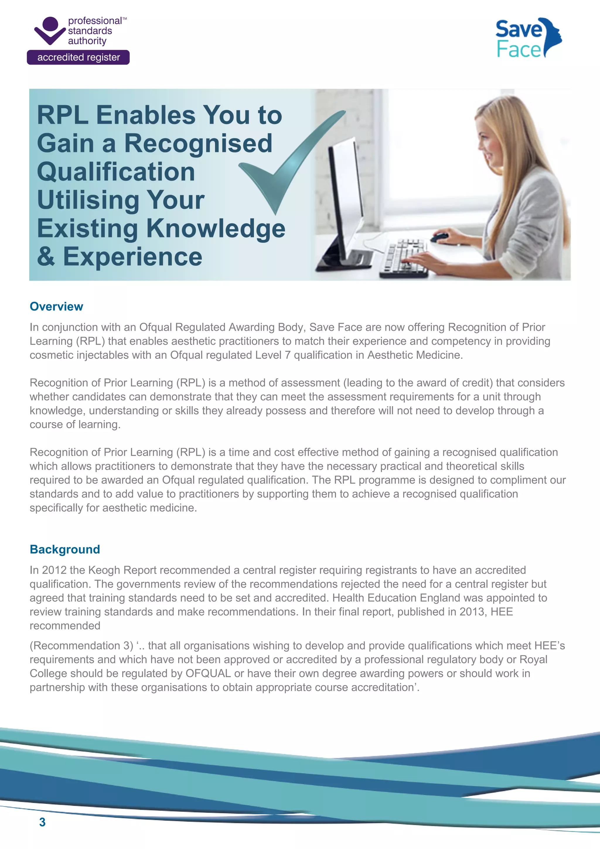 Save face rpl welcome pack | PDF