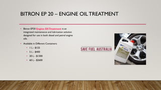 Save fuel Australia oil additives Australia | PPT