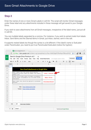 Export Gmail Attachments to Google Drive | PDF