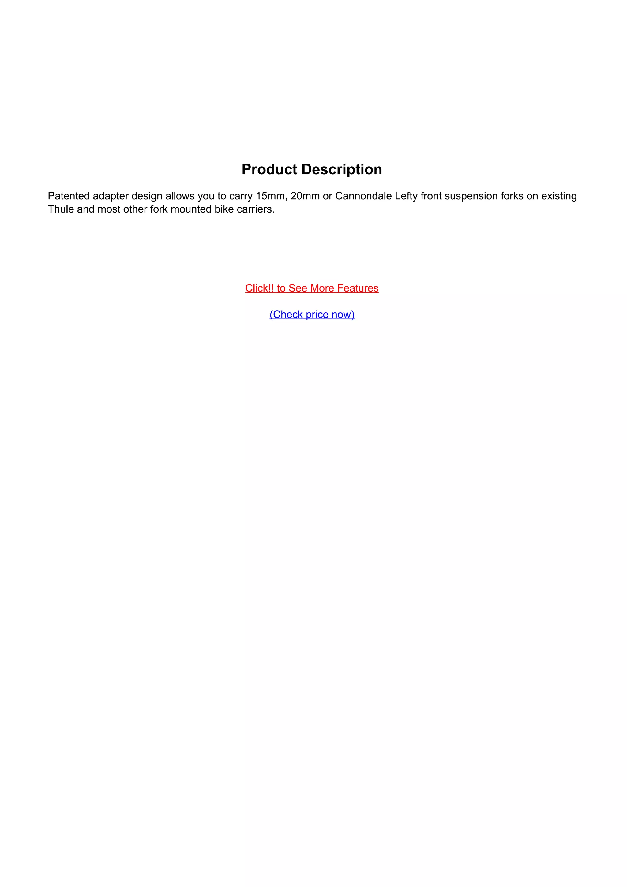 Save now thule 530 l thru axle adapter cannondale lefty | PDF