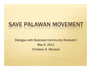 Save Palawan Movement - Dialogue With Business Community - Rockwell 1 ...