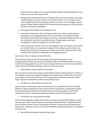 Bagaiamana membuat modul ajar menggunakan ai gemini | PDF