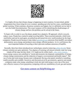 Save Planet Earth Essay | PDF