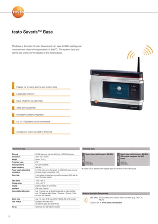 Testo - Saveris Wireless Temperature and Humidity Monitoring System | PDF
