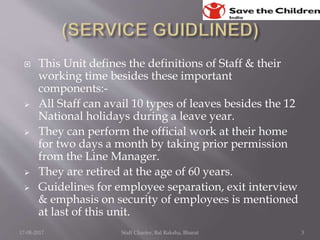 Staff Charter Bal Raksha Bharat, | PPT